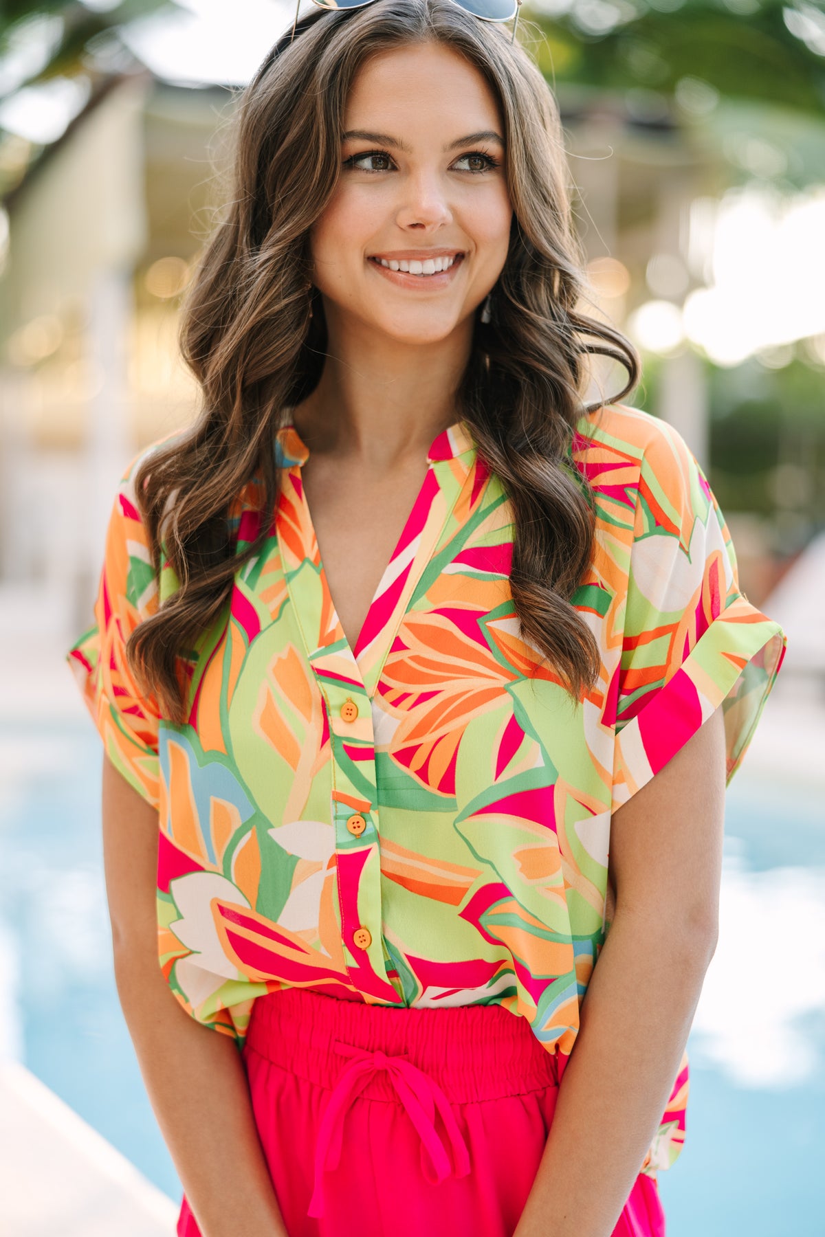 Best In Bold Green Abstract Blouse – Shop the Mint