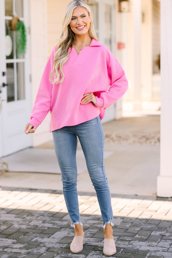 Make Your Day Pink Textured Top – Shop the Mint