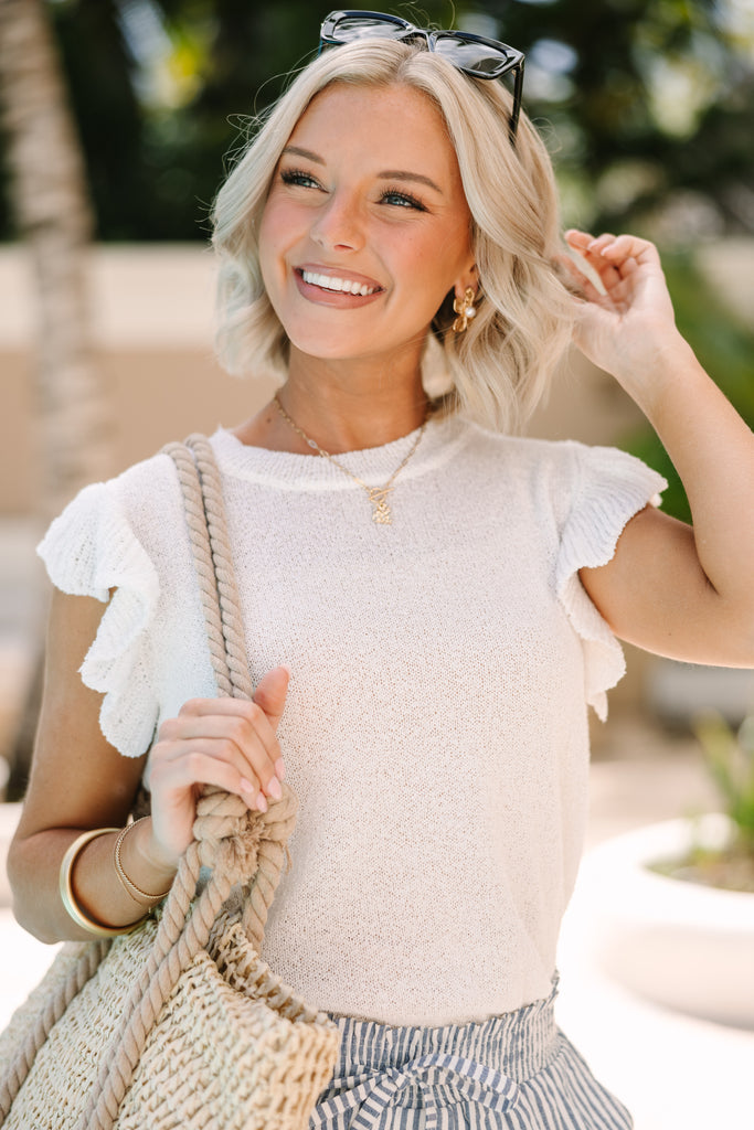 Certain Joy White Knit Top – Shop the Mint
