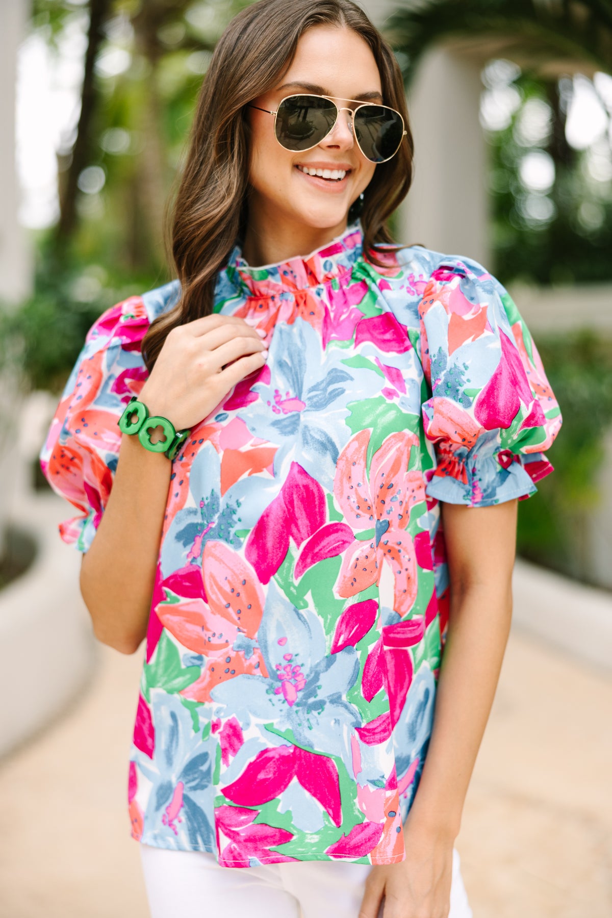 Say You Love Me Blue Floral Blouse – Shop the Mint