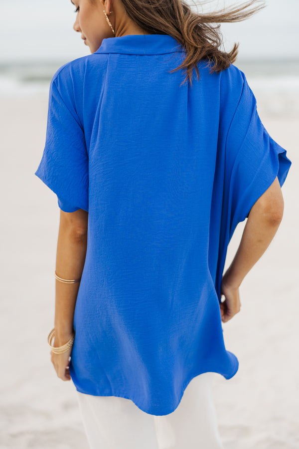 Think It Through Royal Blue Top – Shop the Mint