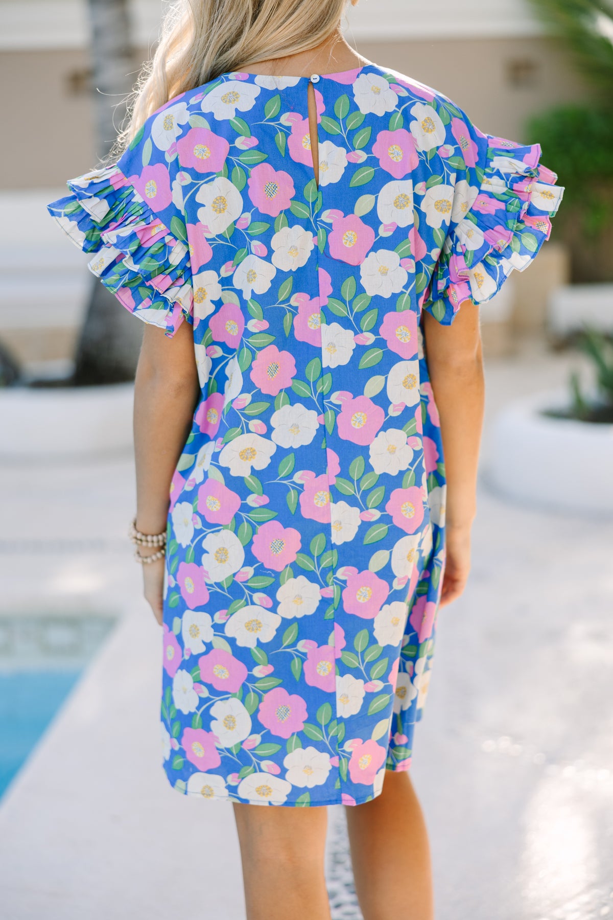 What A Vision Blue Floral Ruffled Dress – Shop the Mint