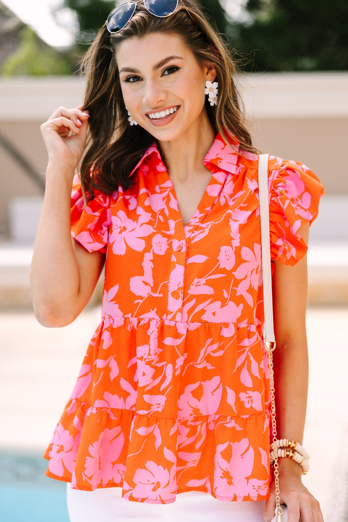 Worth Your While Orange Floral Top – Shop the Mint