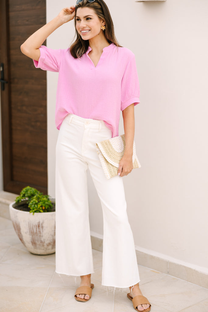 Good To Go Pink Gauze Top – Shop the Mint