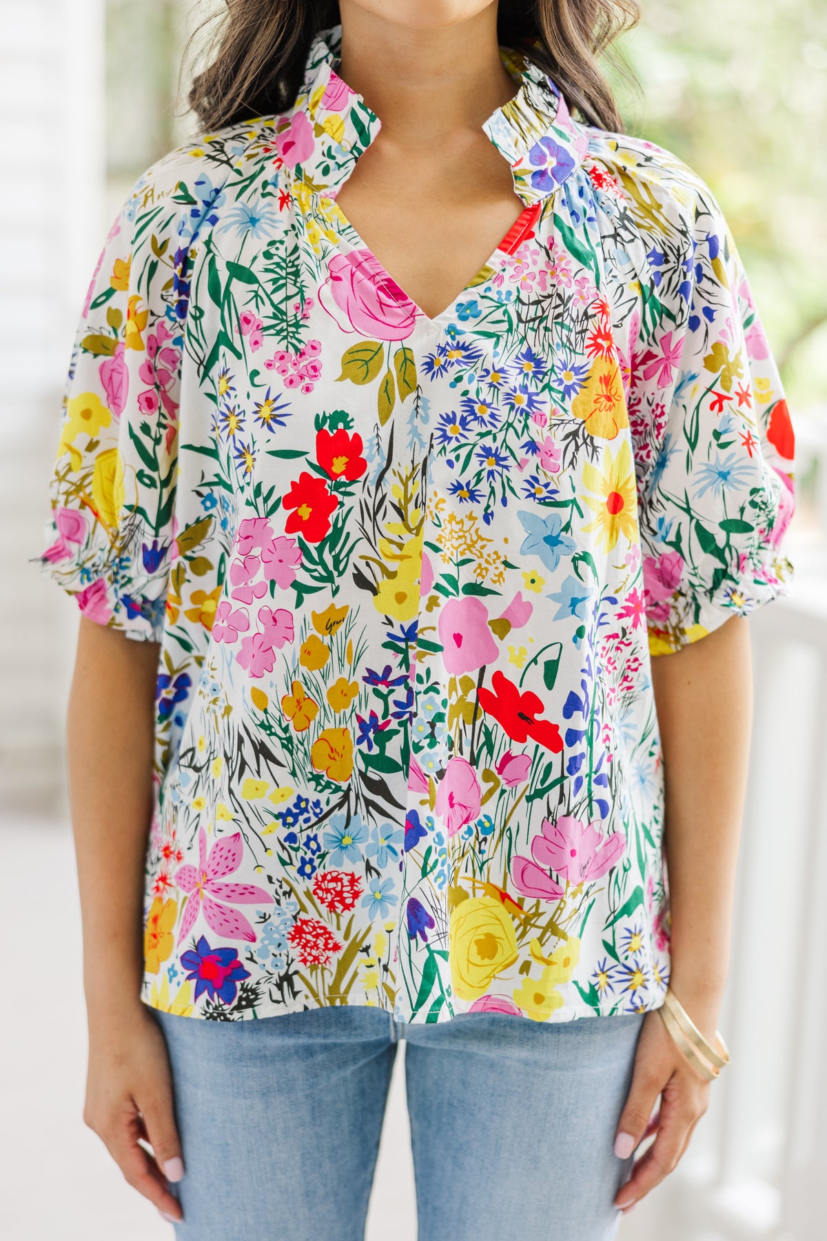 Life To Lead White Floral Blouse – Shop the Mint