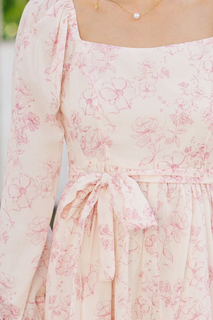 Feeling Oh So Sweet Pink Floral Midi Dress – Shop the Mint
