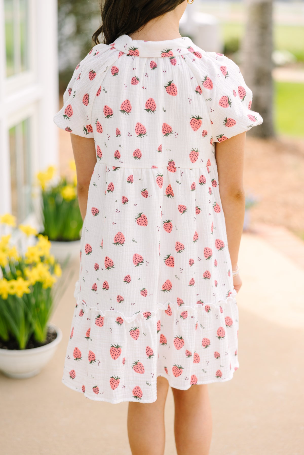 Girls: Meet You There Off White Strawberry Print Dress – Shop the Mint