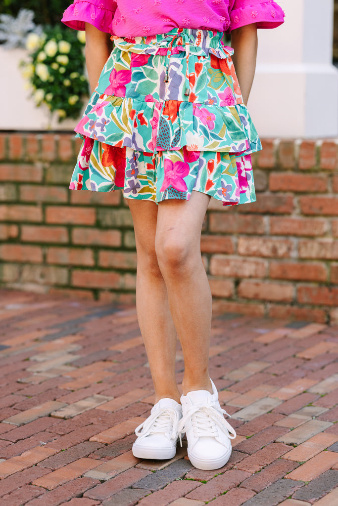 Girls: Take The Leap Sage Green Floral Skort – Shop the Mint