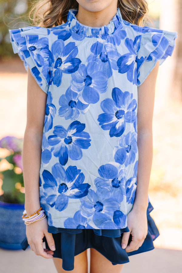 Girls: A True Beauty Blue Floral Blouse – Shop the Mint