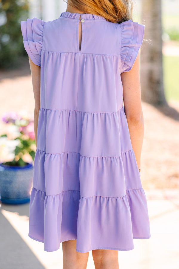 Girls: All About You Dusty Lavender Purple Ruffled Dress – Shop the Mint