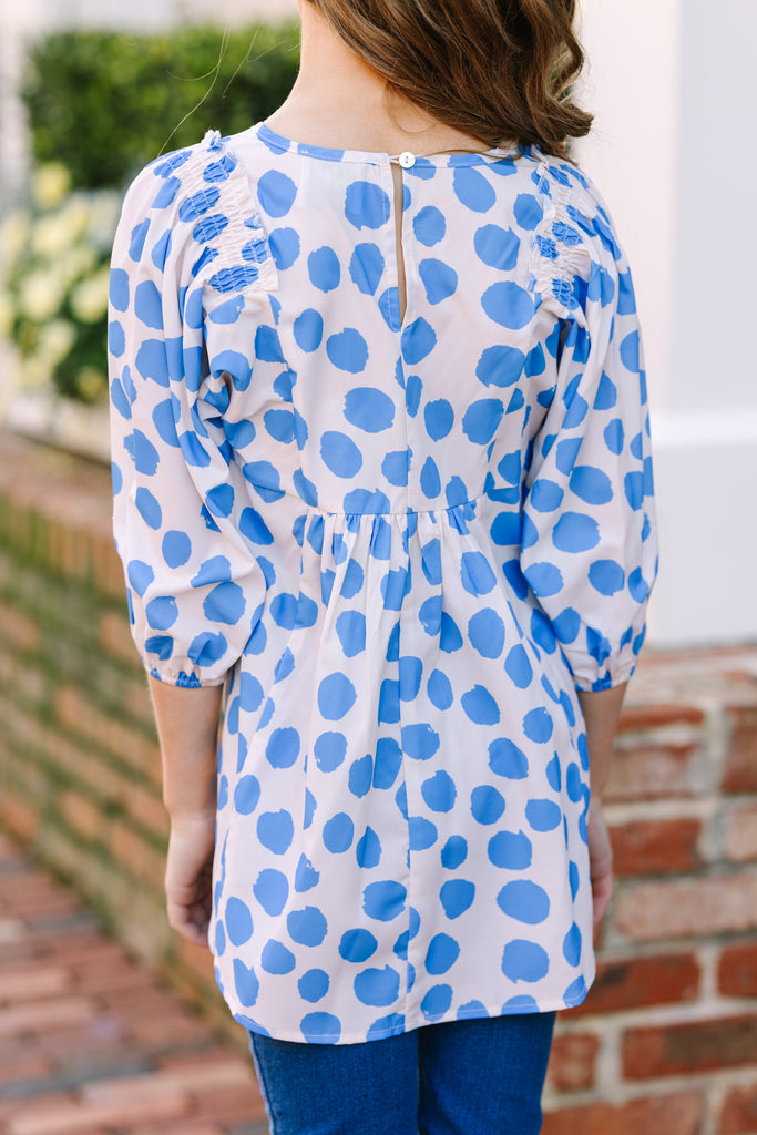 Girls: Feeling Wild Light Blue Polka Dot Tunic – Shop the Mint