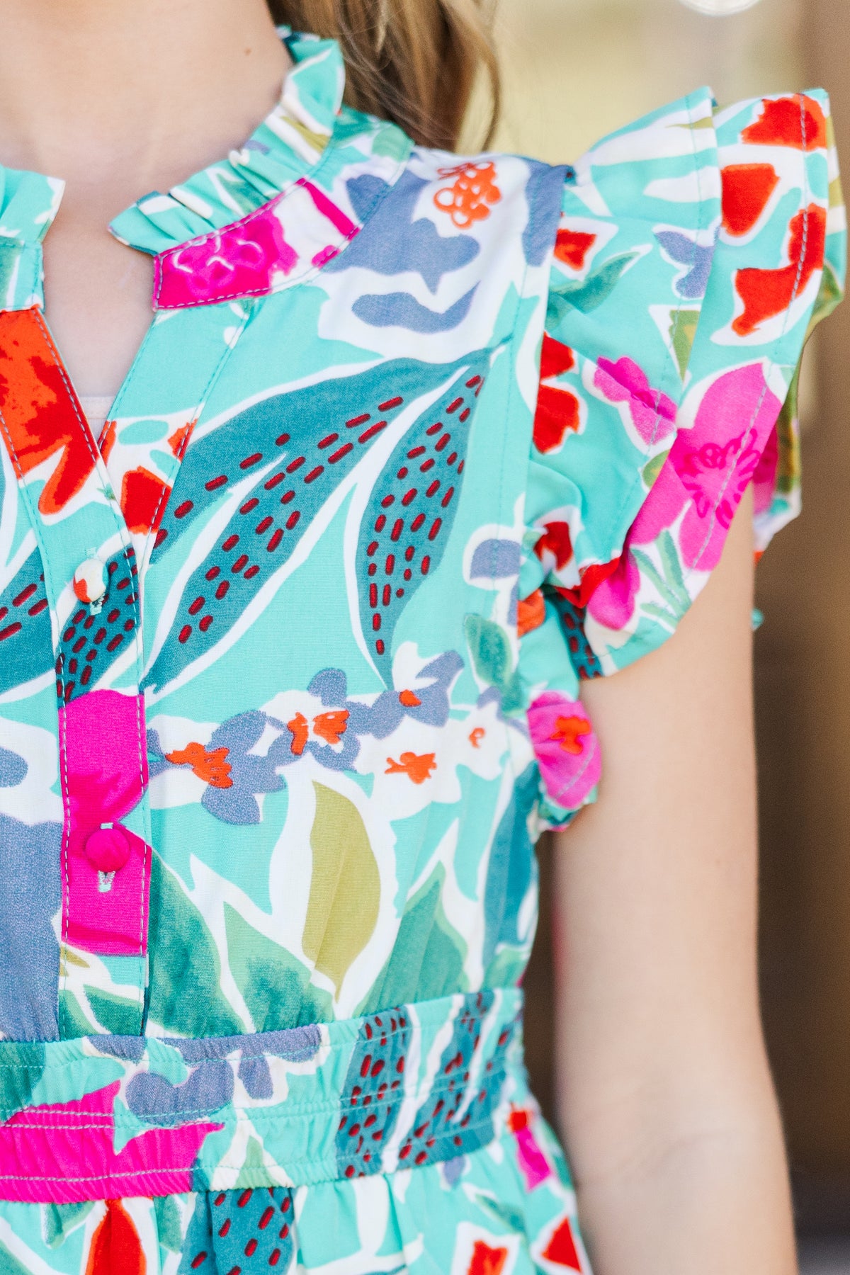 Girls: Wild Love Emerald Green Floral Romper – Shop the Mint