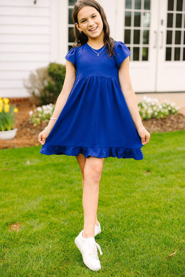 Girls: Just A Game Royal Blue Babydoll Dress – Shop the Mint