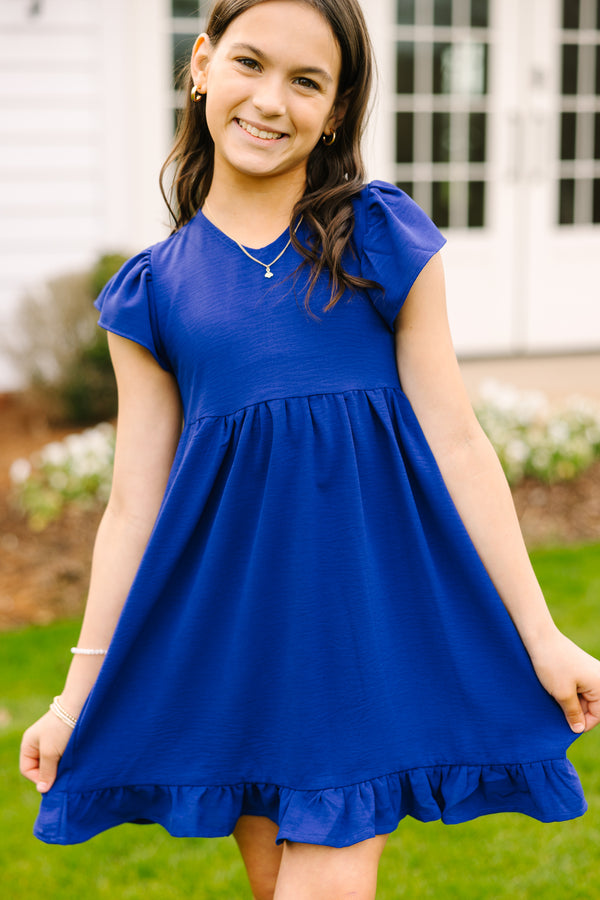 Girls: Just A Game Royal Blue Babydoll Dress – Shop the Mint