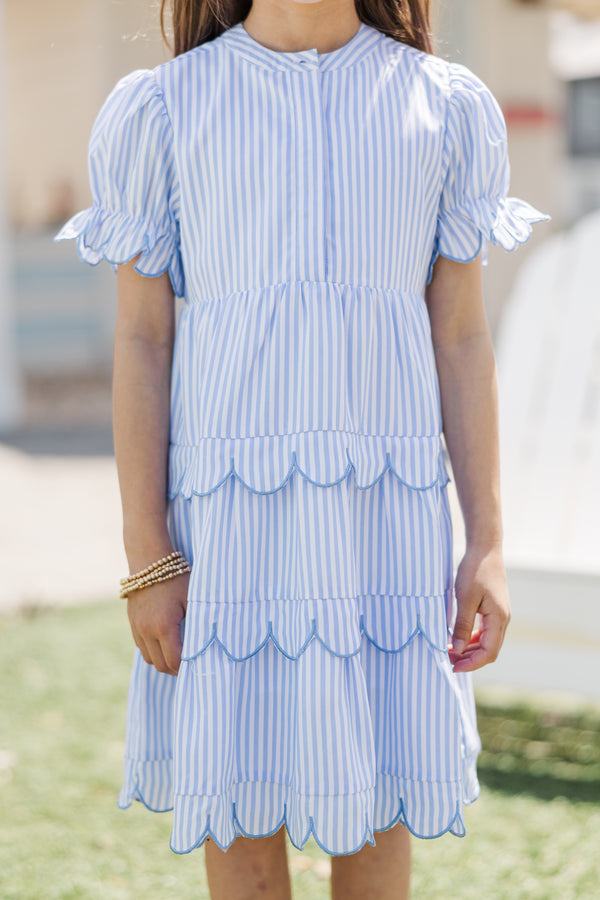 Girls: Perfectly Paired Light Blue Striped Dress – Shop the Mint