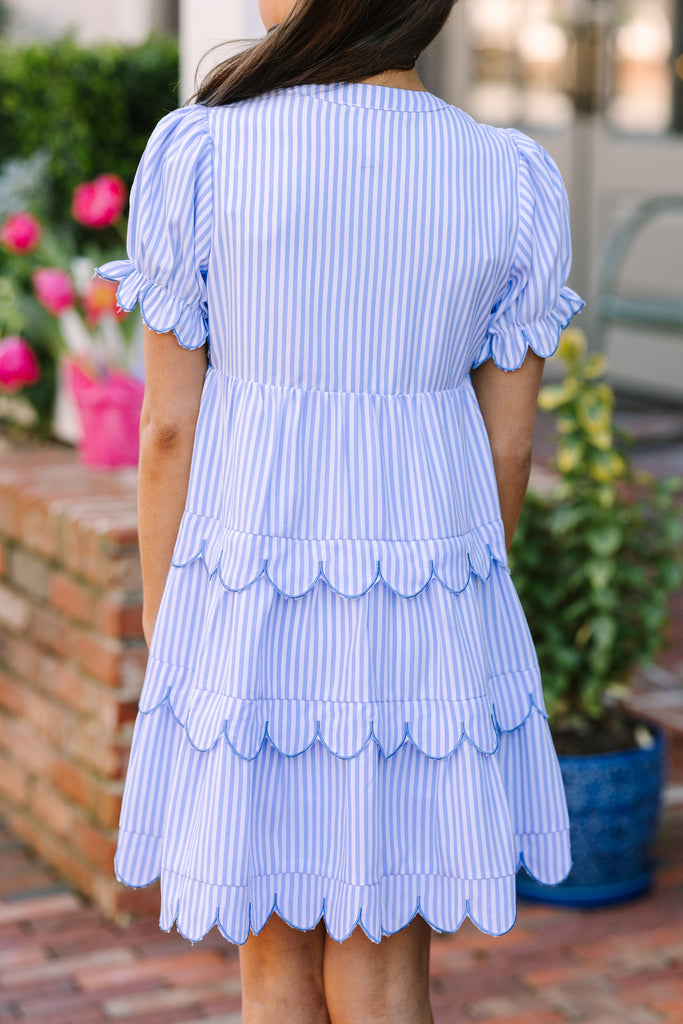 Girls: Perfectly Paired Light Blue Striped Midi Dress – Shop the Mint
