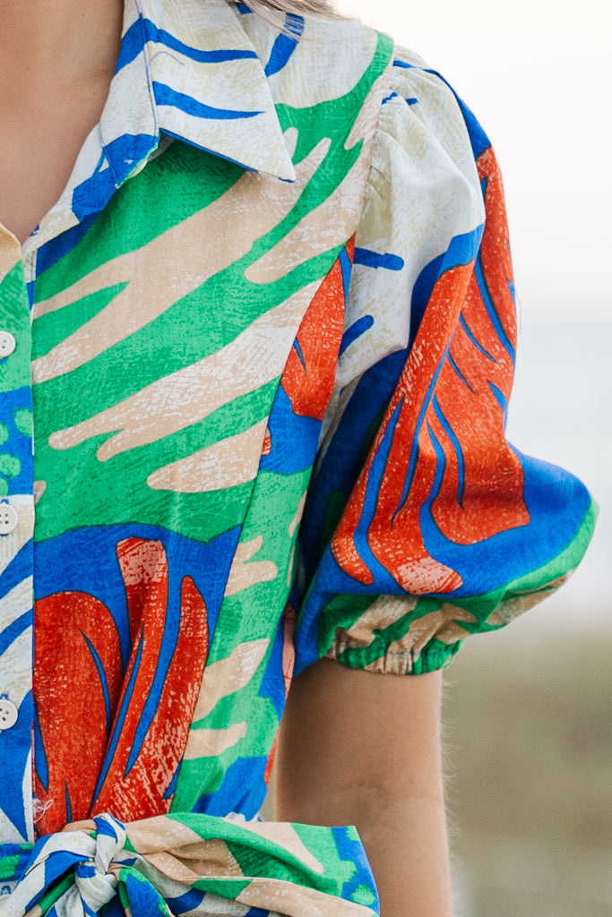 Ready For The Sun Royal Blue Tropical Maxi Dress – Shop the Mint