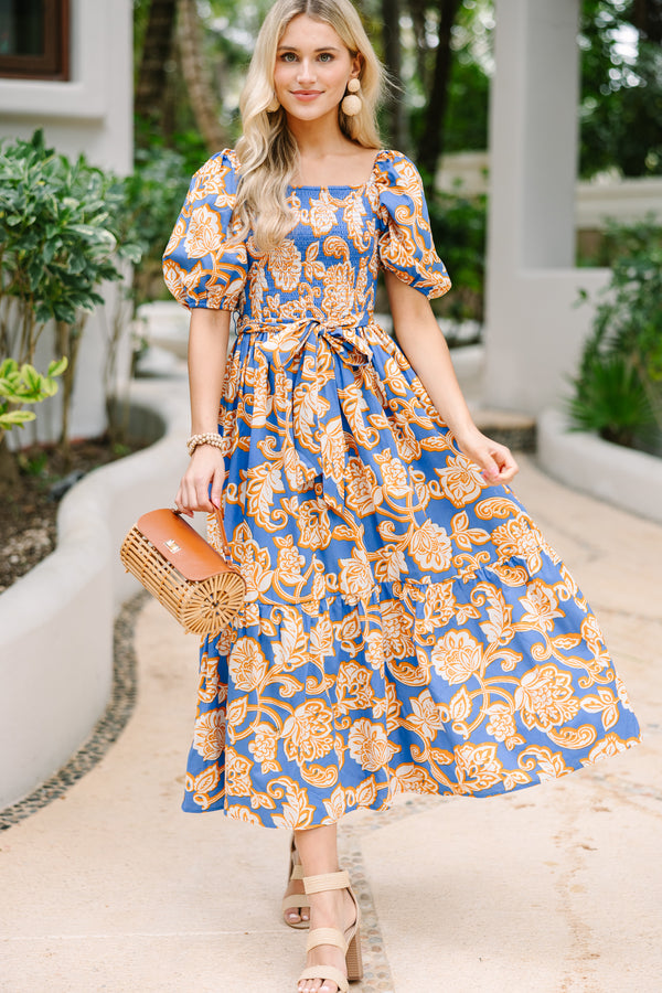 Feeling Bold Blue Floral Maxi Dress – Shop the Mint