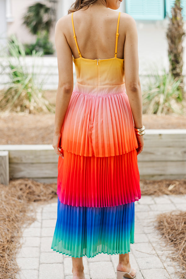 Strong Feelings Yellow Colorblock Midi Dress – Shop the Mint