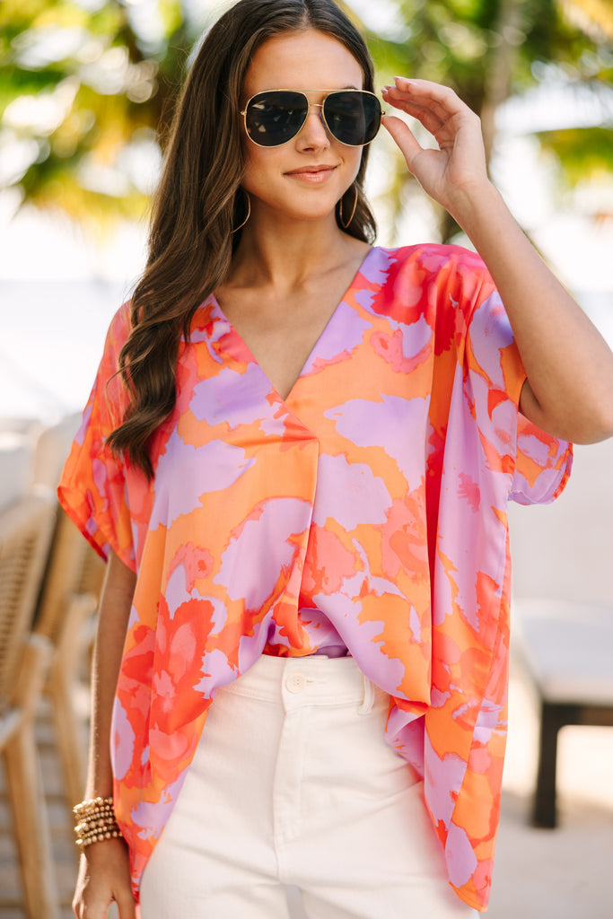 Feeling Bold Orange Floral Blouse – Shop the Mint