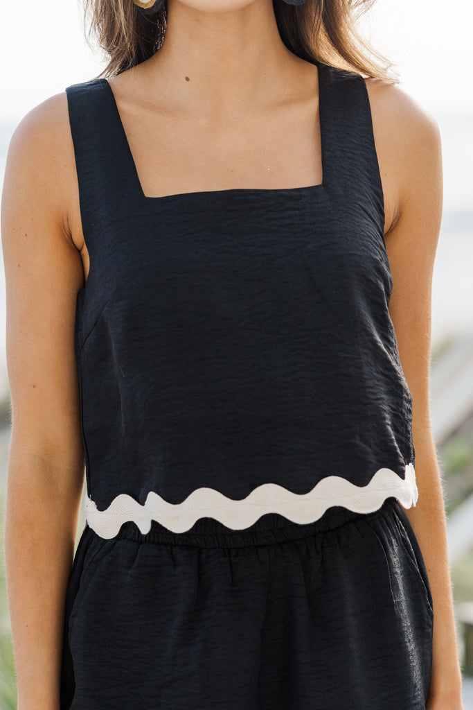 Still The One Black Rickrack Tank – Shop the Mint
