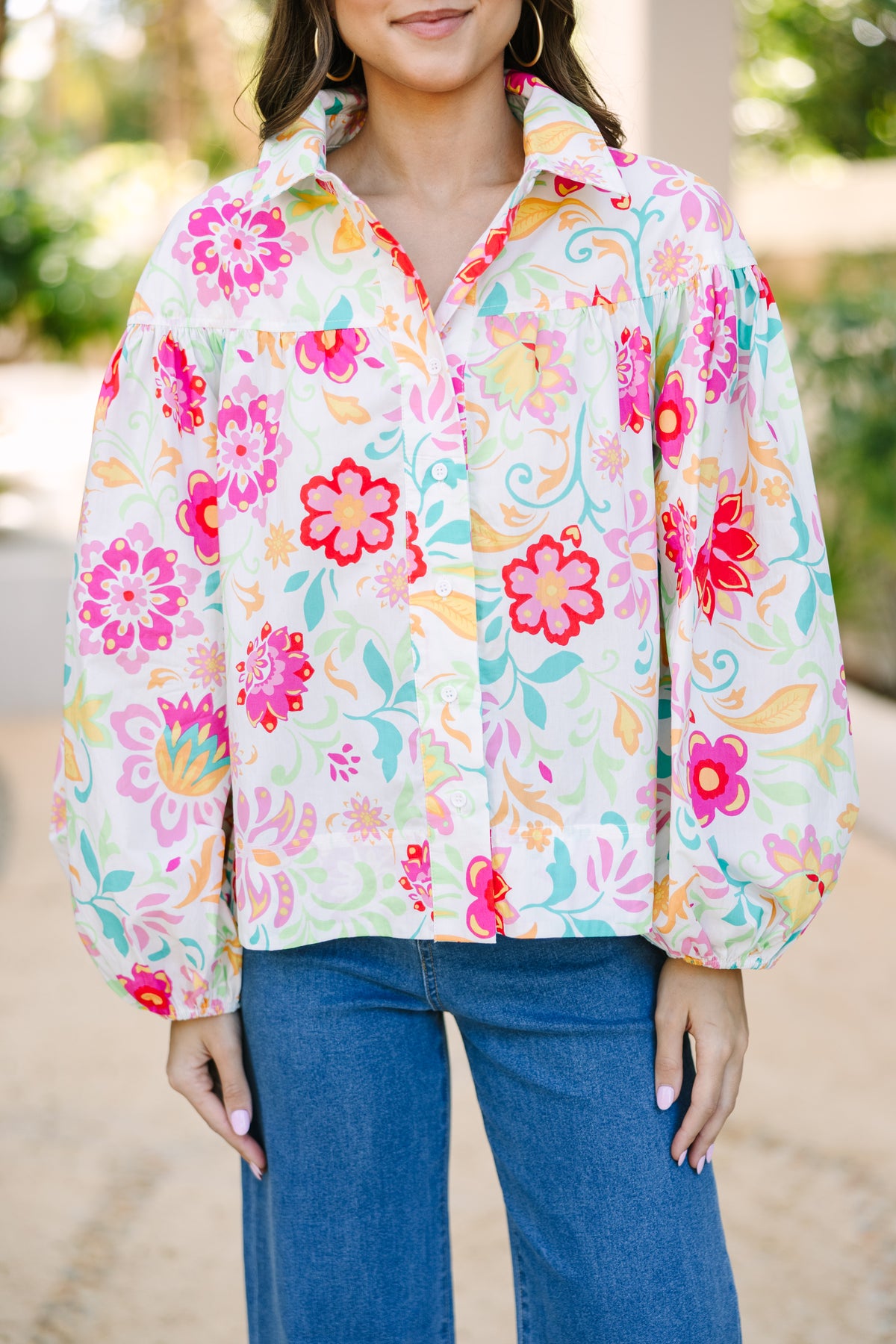 Fate: Found Your Voice White Floral Blouse – Shop the Mint