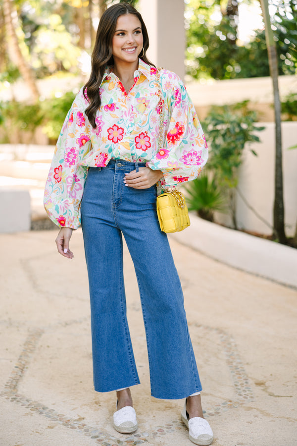 Fate: Found Your Voice White Floral Blouse – Shop the Mint