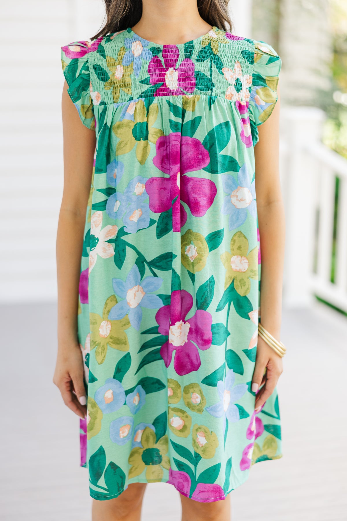 Longing For Love Sage Green Floral Ruffled Dress – Shop the Mint