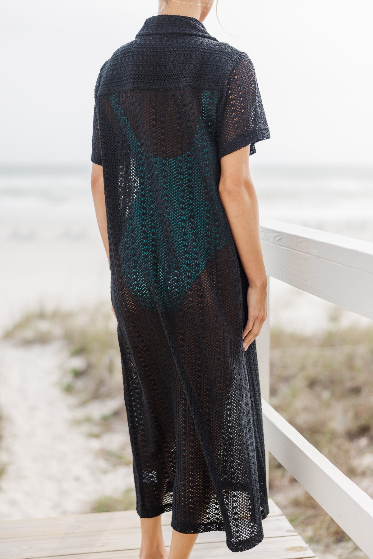 On The Lookout Black Crochet Midi Cover-up – Shop the Mint