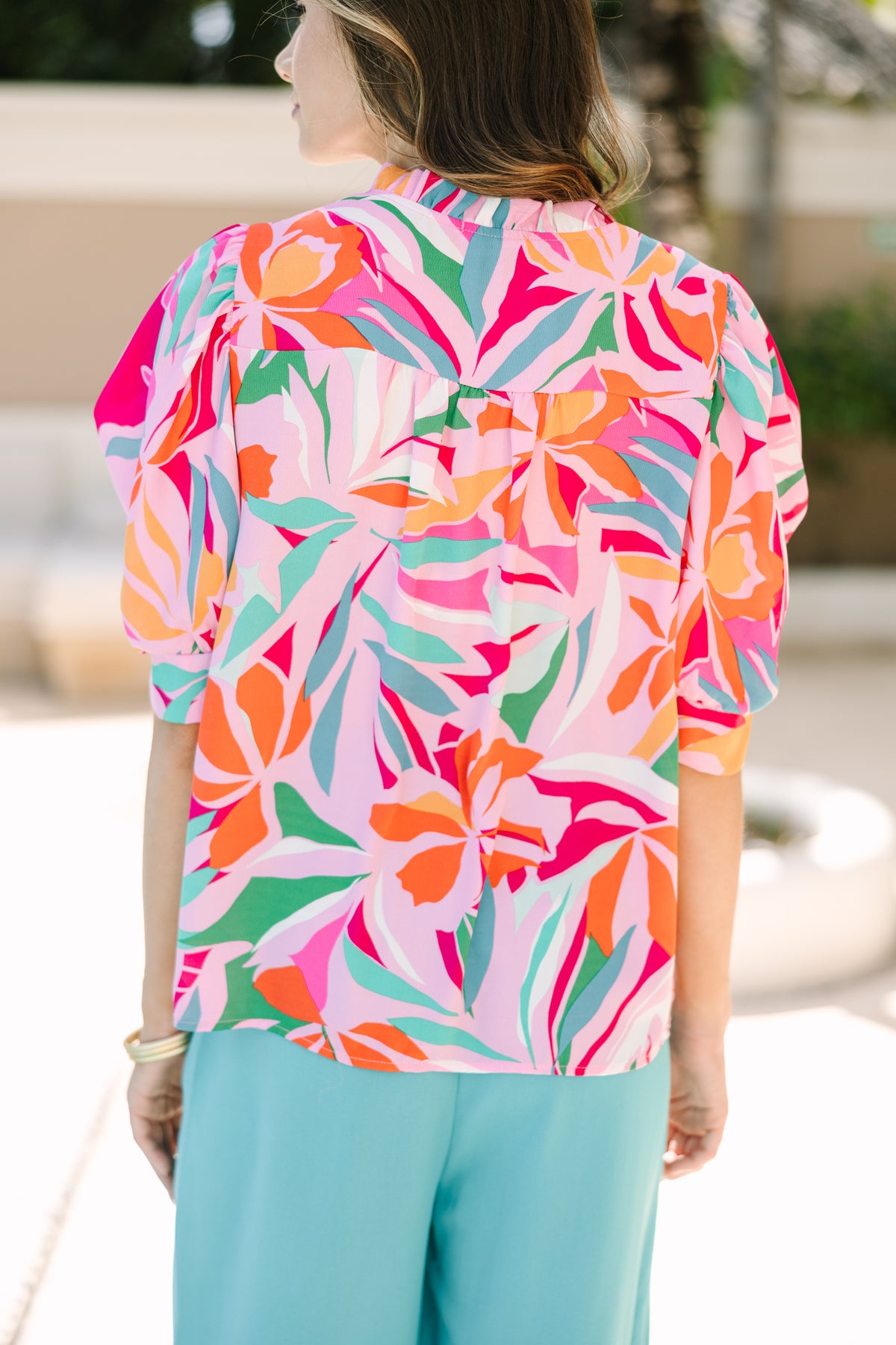 No End In Sight Pink Abstract Blouse – Shop the Mint