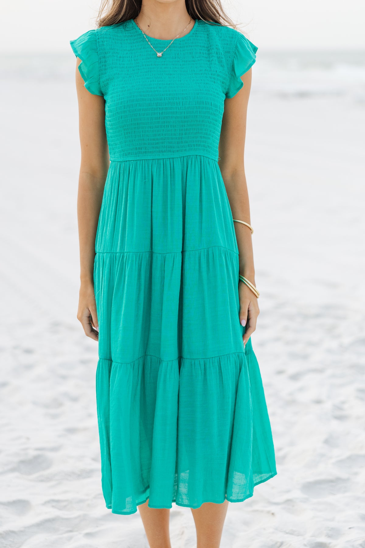 Learn From The Best Emerald Green Smocked Dress – Shop the Mint