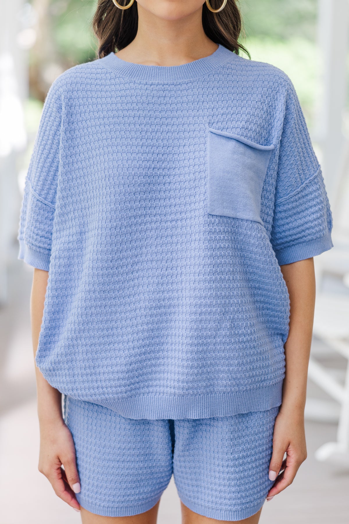 Believe Me Periwinkle Blue Textured Top – Shop the Mint
