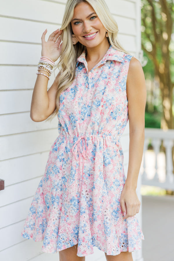 In Your Feelings Pink Floral Eyelet Dress – Shop the Mint