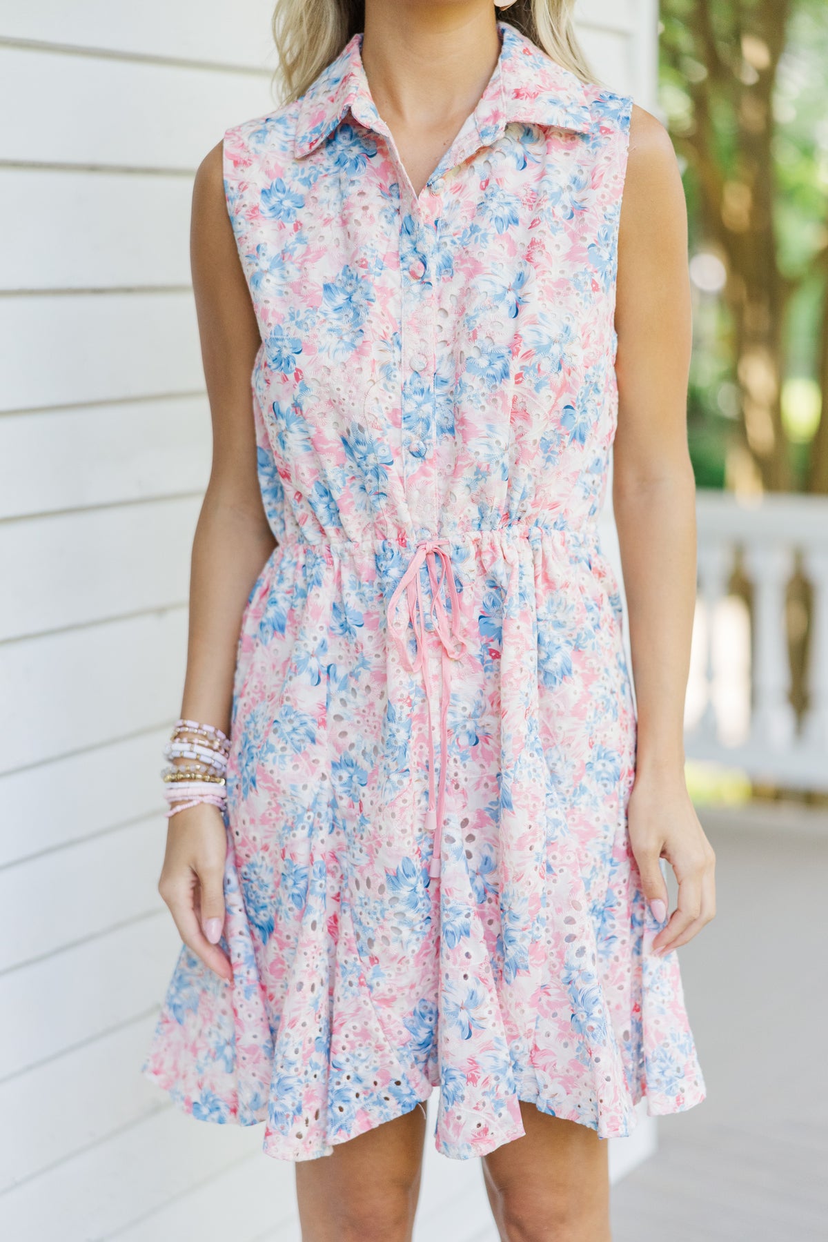 In Your Feelings Pink Floral Eyelet Dress – Shop the Mint
