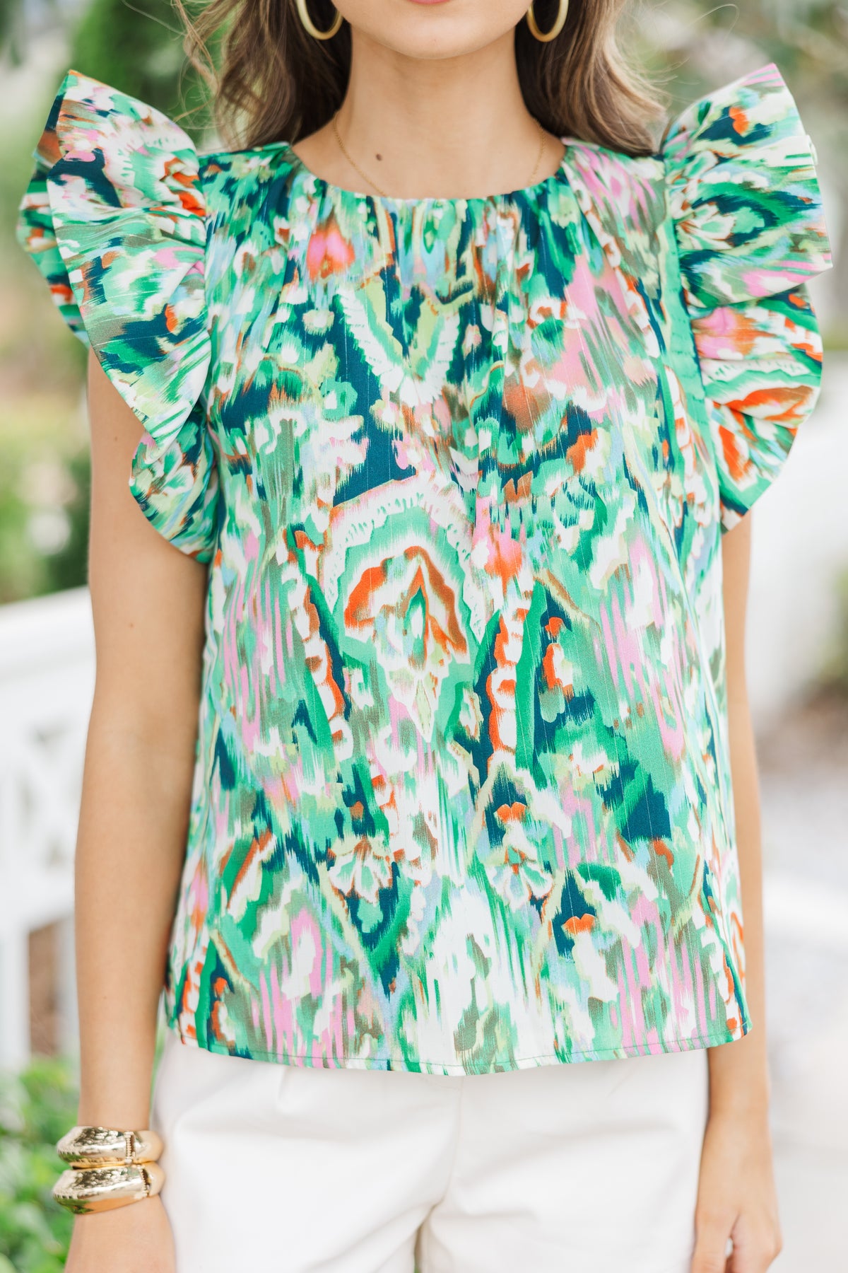 Make Plans Green Abstract Blouse – Shop the Mint