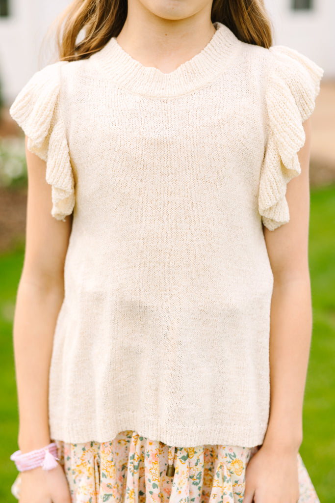 Girls: Certain Joy Cream White Knit Top – Shop the Mint