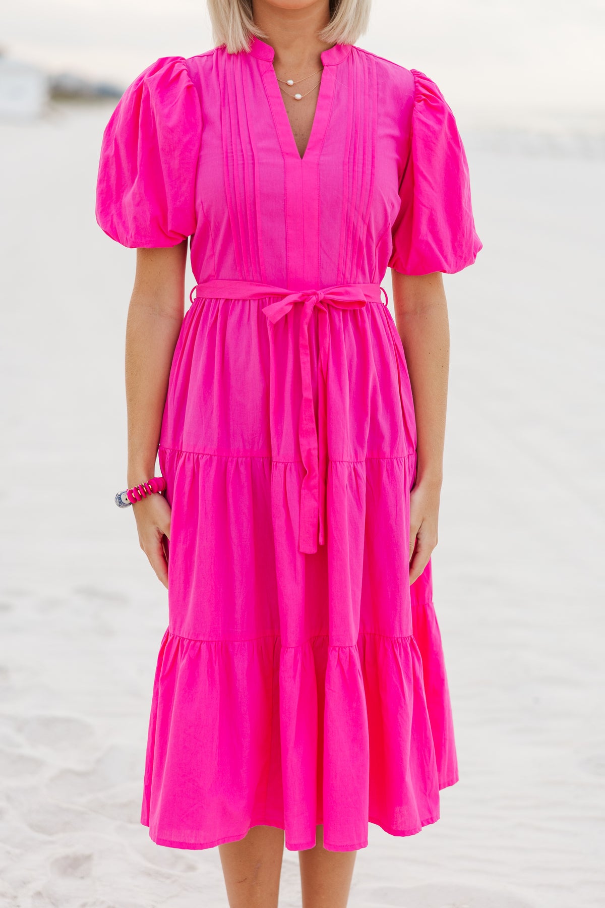 Pinch: Good To You Candy Pink Tiered Midi Dress – Shop the Mint