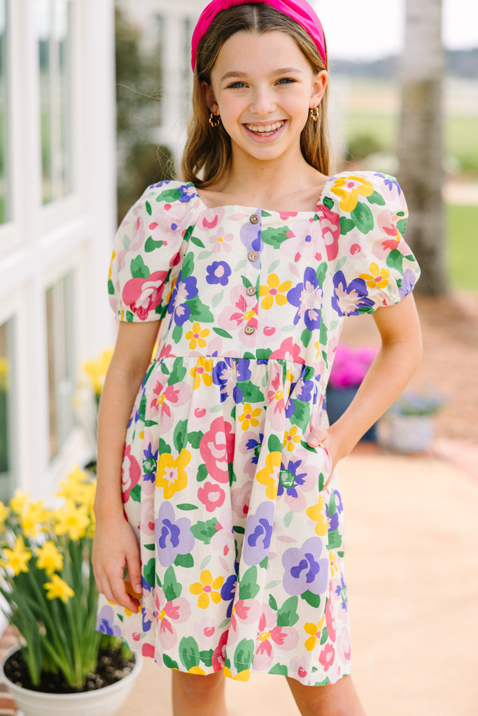 Girls: Pep In Your Step Pink Floral Dress – Shop the Mint