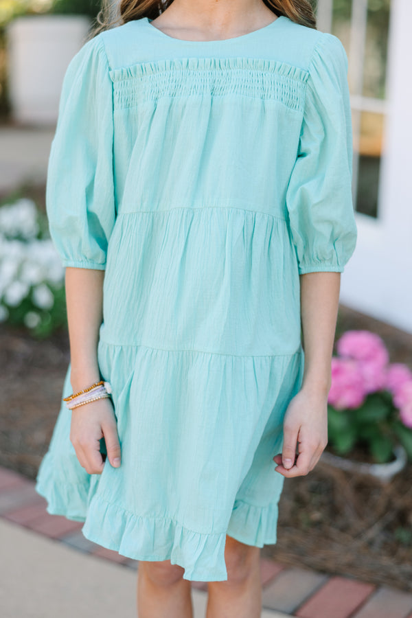 Girls: Clear Skies Blue Ruffled Dress – Shop the Mint
