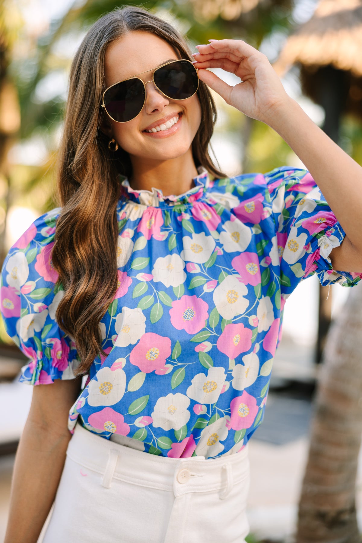 Say You Love Me Light Blue Floral Blouse – Shop the Mint
