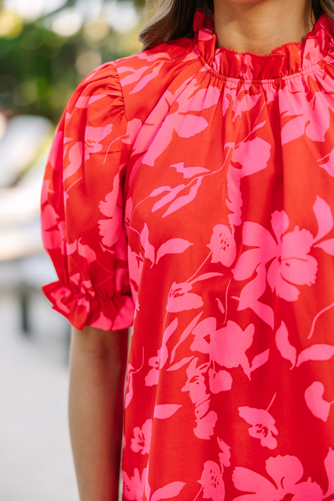 Say You Love Me Red Floral Blouse – Shop the Mint