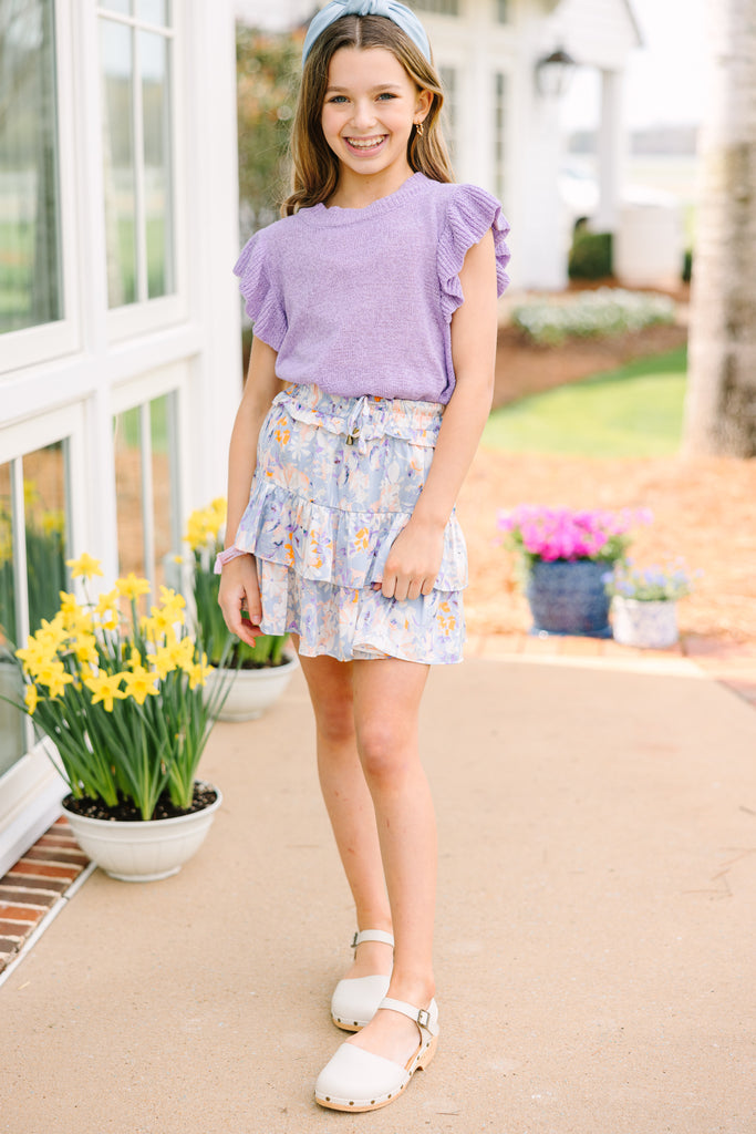 Girls: Certain Joy Lavender Purple Knit Top – Shop the Mint