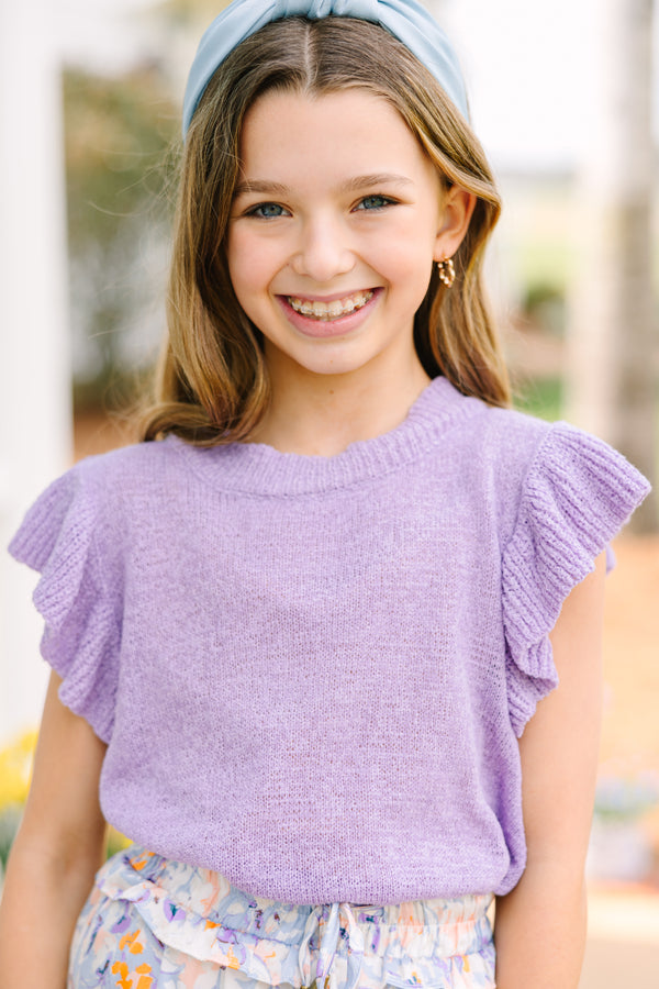 Girls: Certain Joy Lavender Purple Knit Top – Shop the Mint