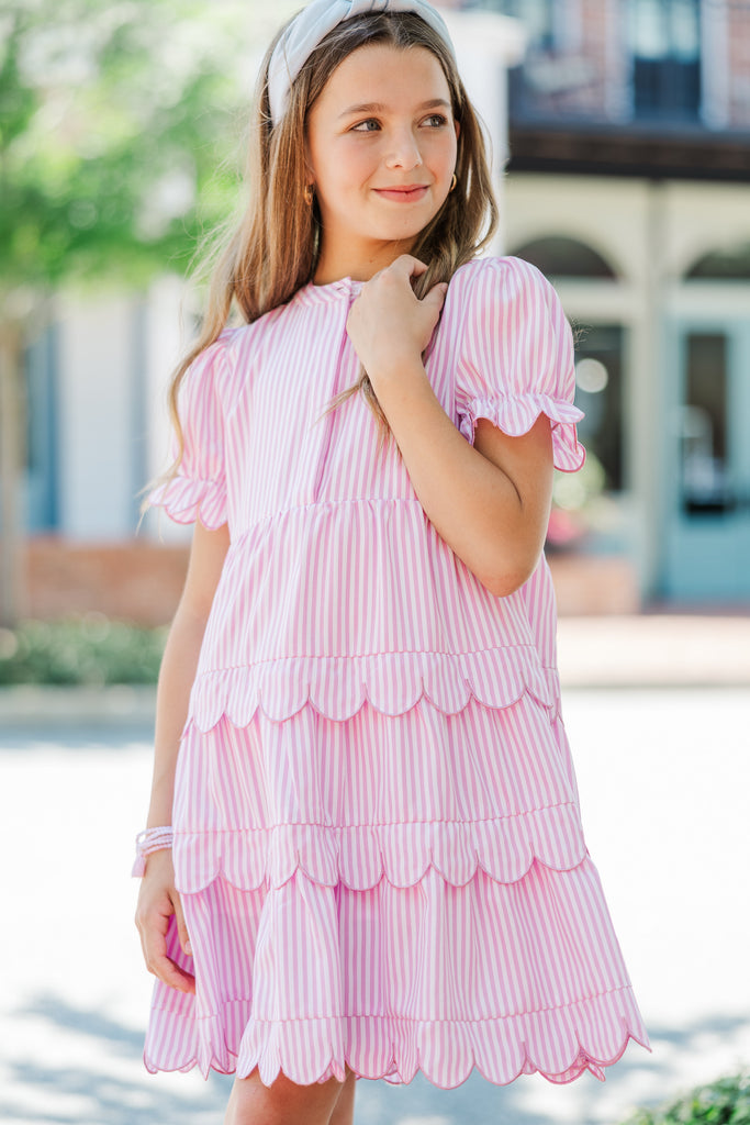 Girls: Perfectly Paired Pink Striped Dress – Shop the Mint