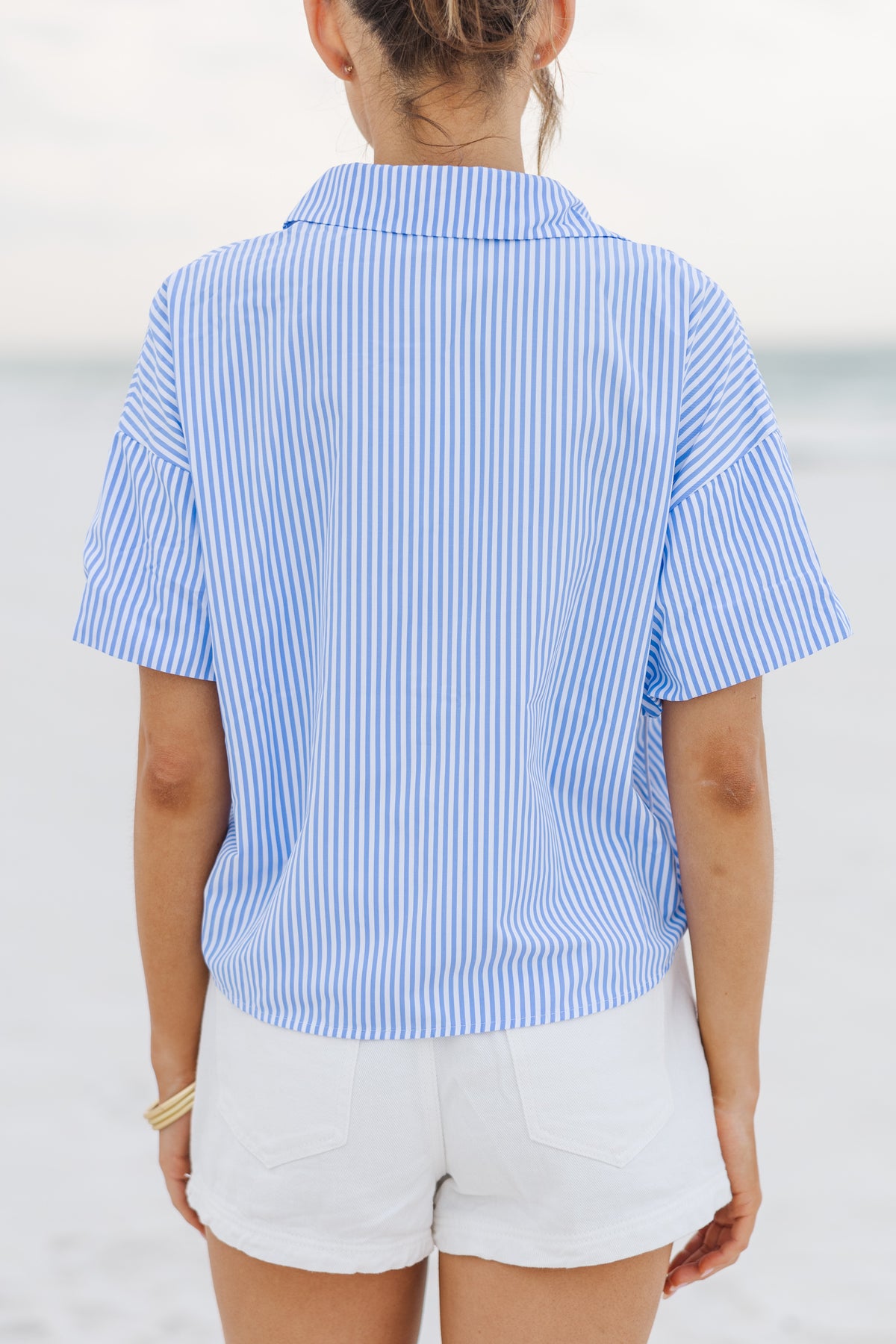Time For You Light Blue Striped Blouse – Shop the Mint