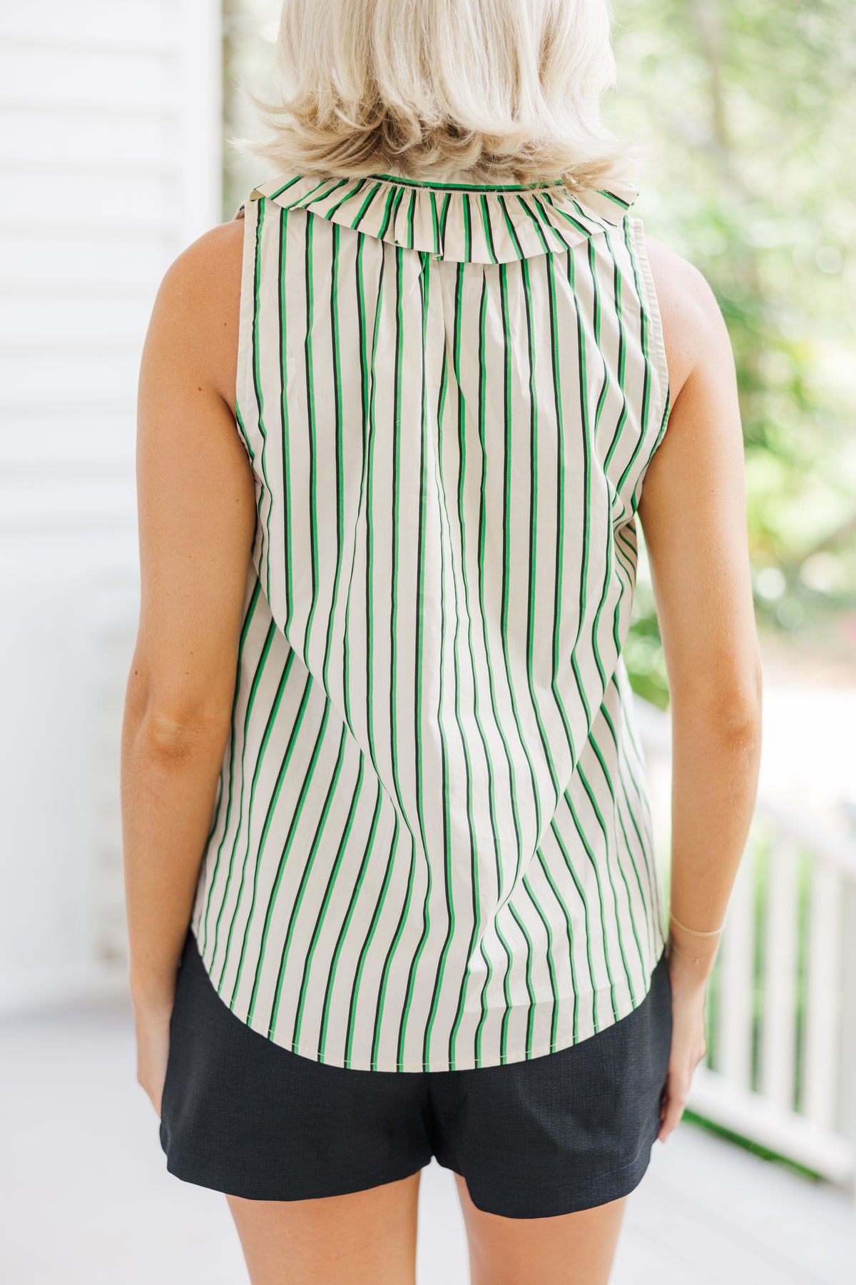 Keep An Eye Out Green Striped Blouse – Shop the Mint