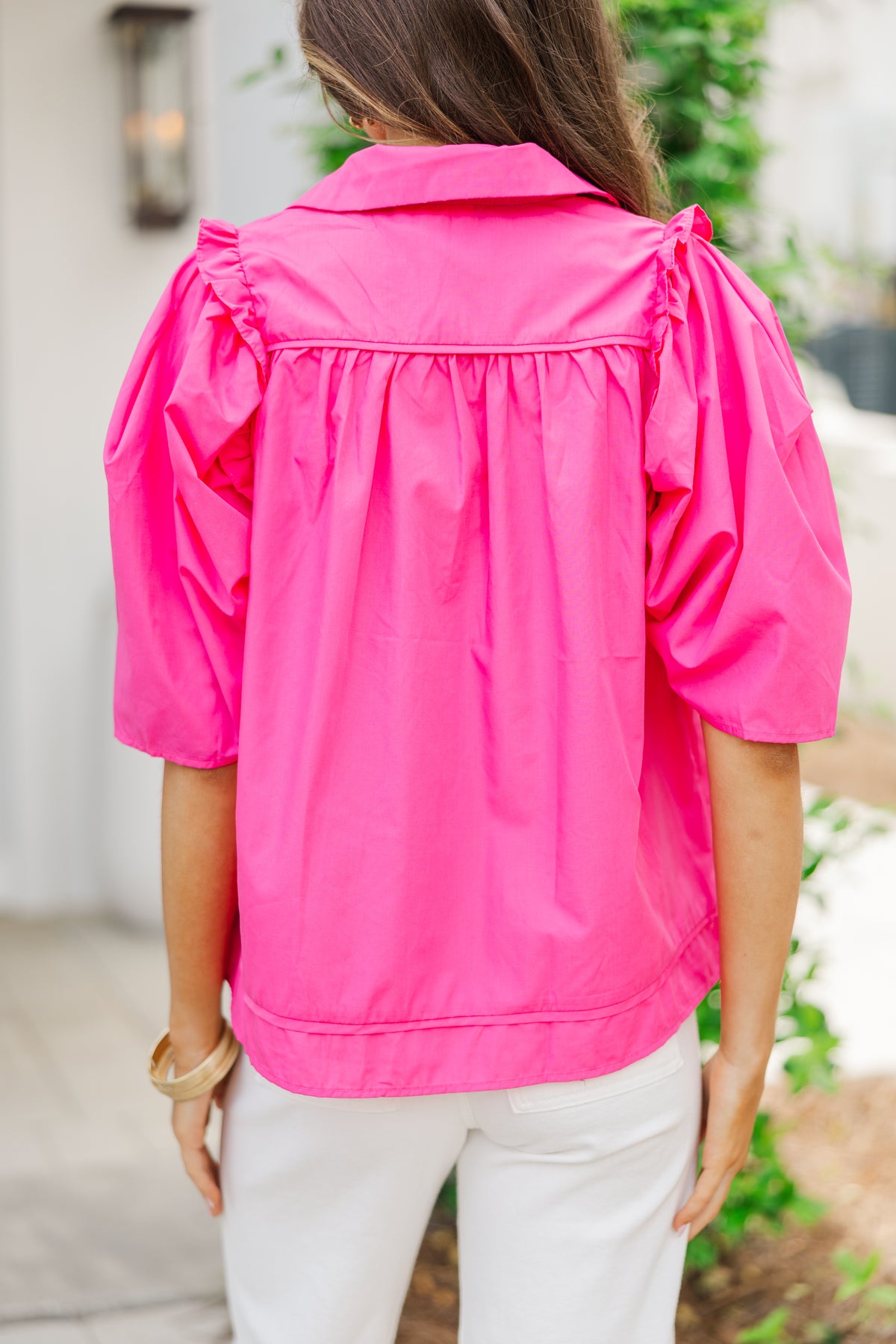 Know You Better Fuchsia Pink Puff Sleeve Blouse – Shop the Mint