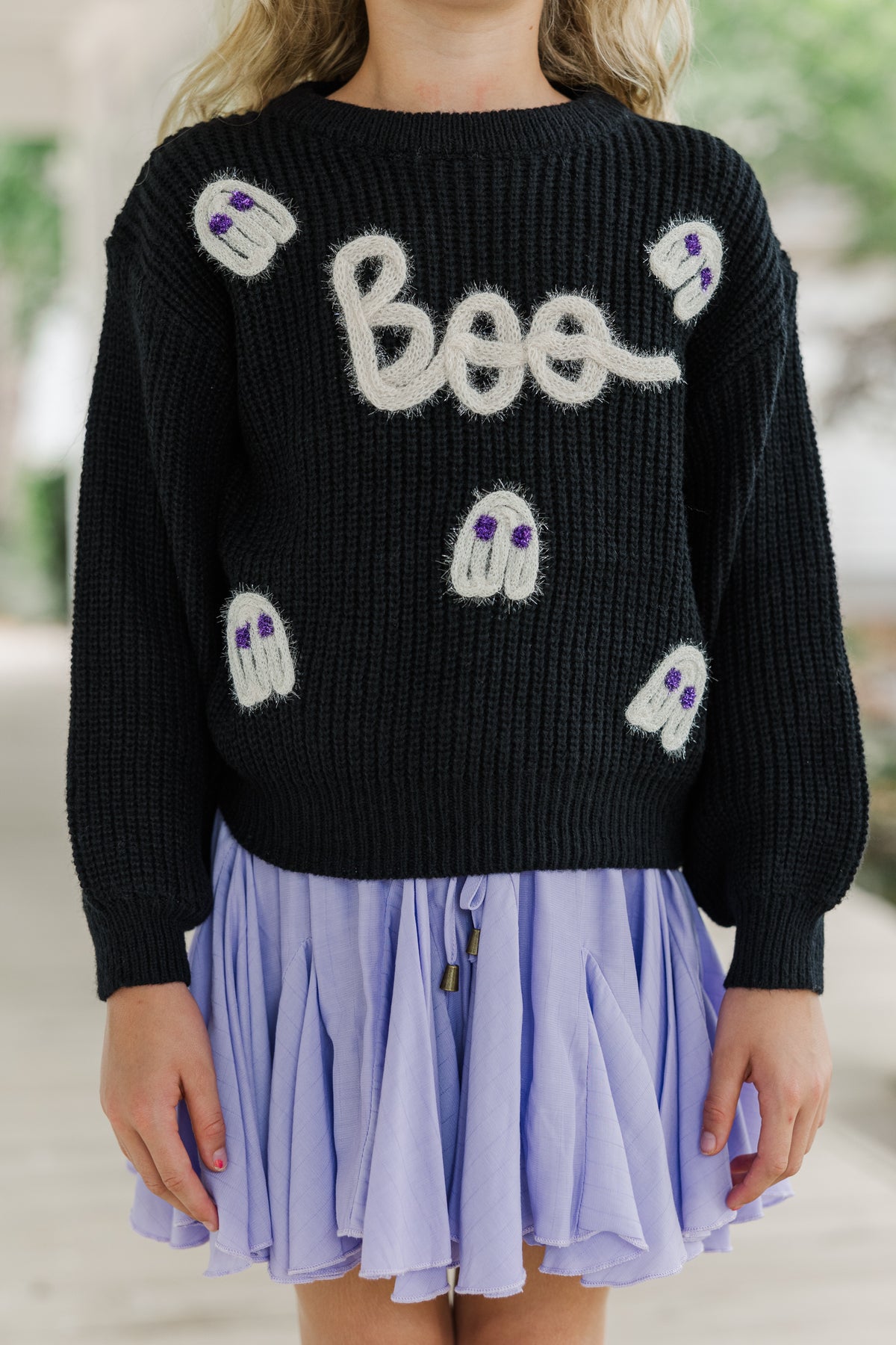 Girls: Hey Boo Black Script Sweater – Shop the Mint