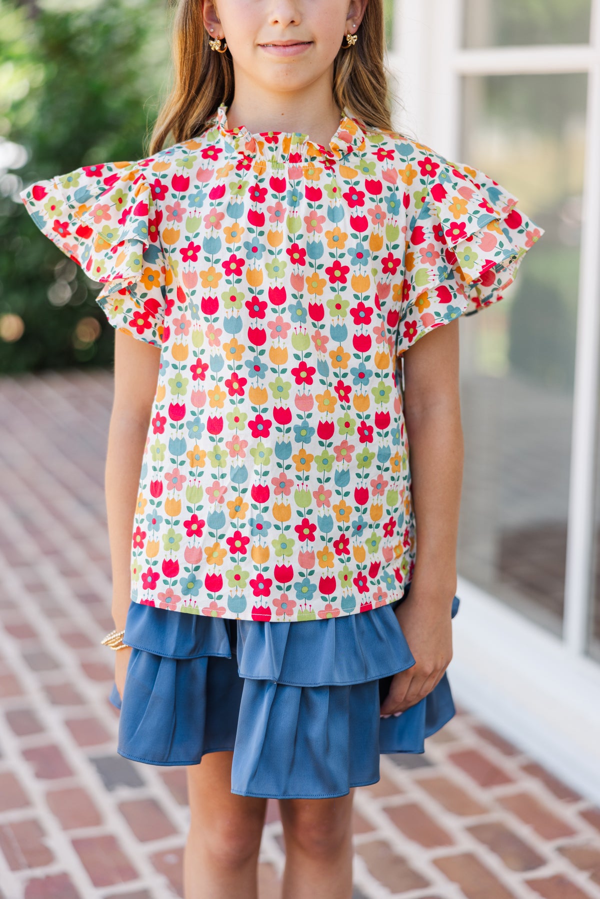 Girls: All Heart White Tulip Floral Blouse – Shop the Mint