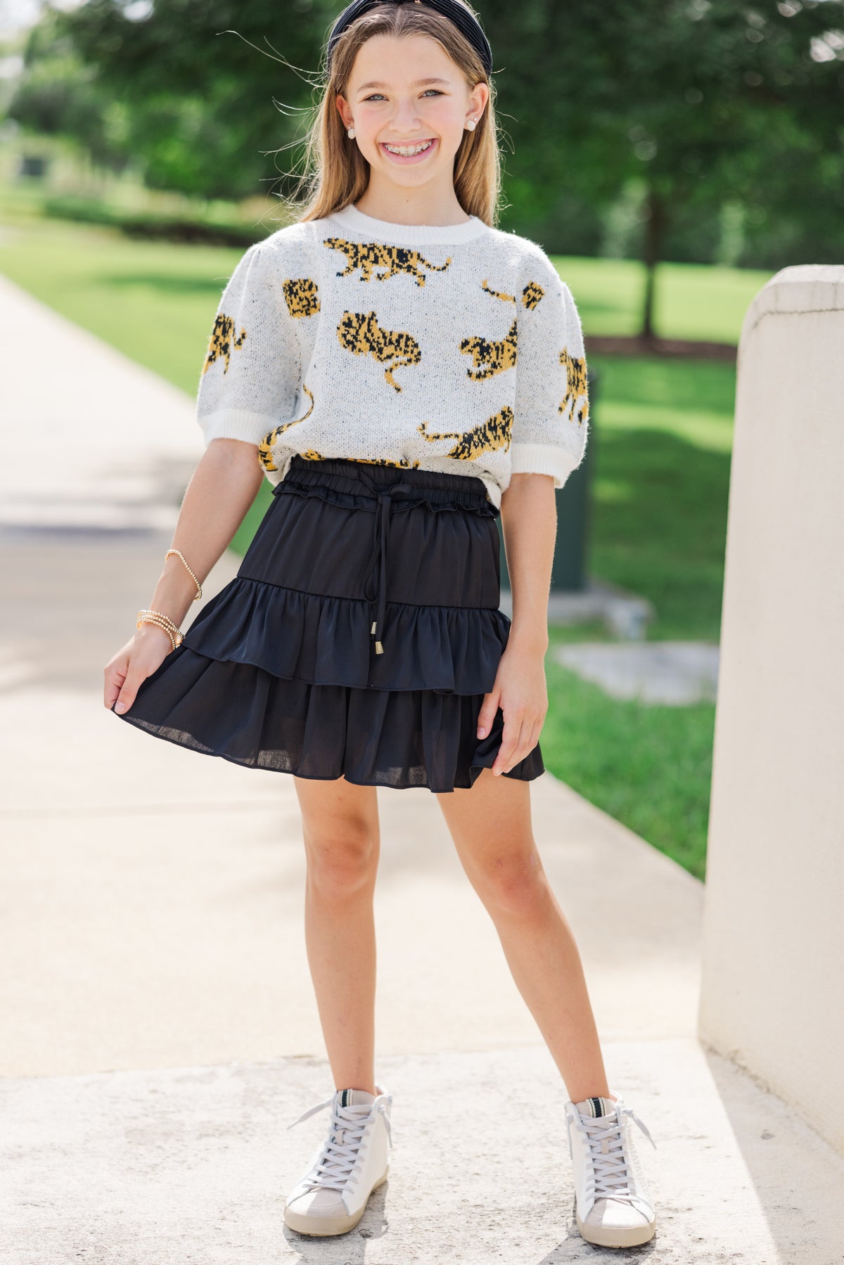 Girls: On The Prowl Ivory White Tiger Sweater – Shop the Mint